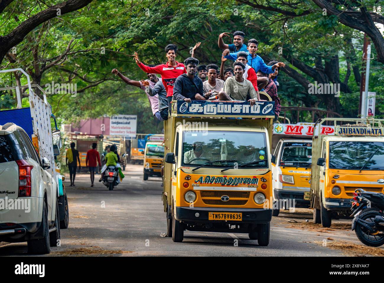 India, Tamil Nadu, Avaniyapuram owners bringing their bull to a ...
