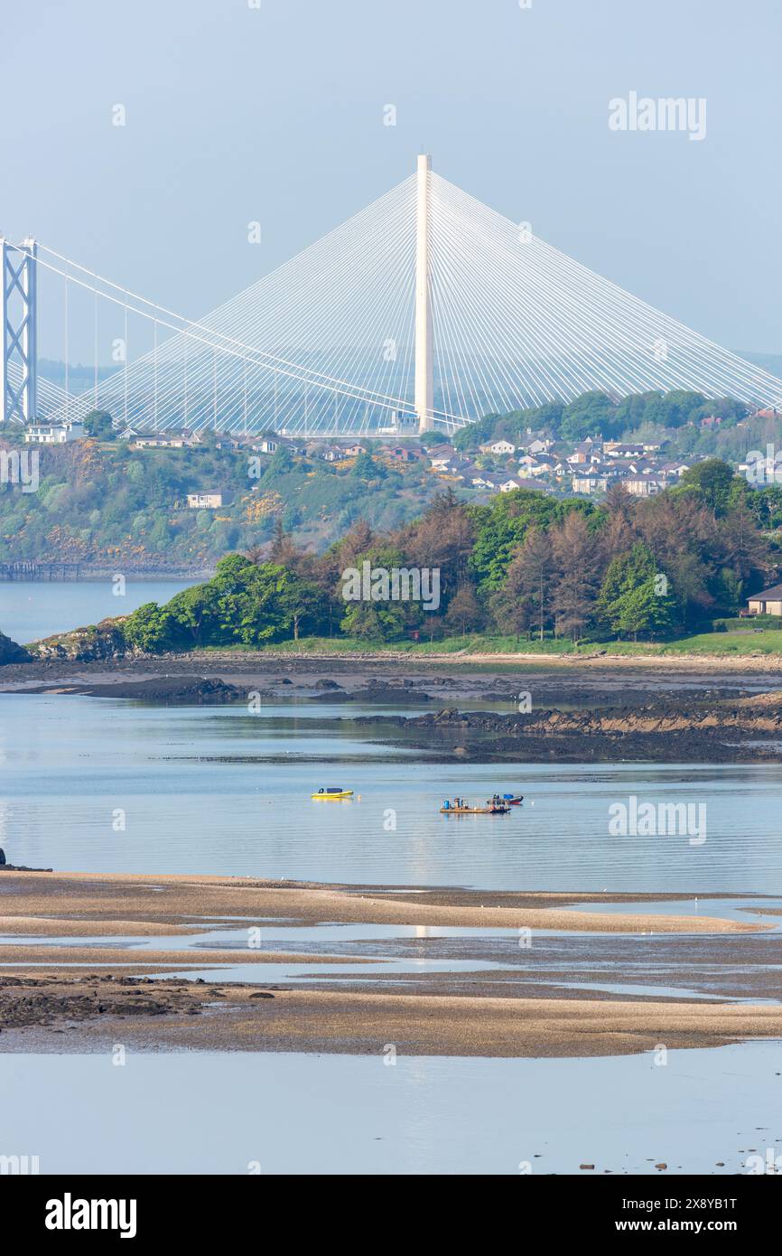 The commuter town of Dalgety Bay with The Queensferry Crossing in the ...