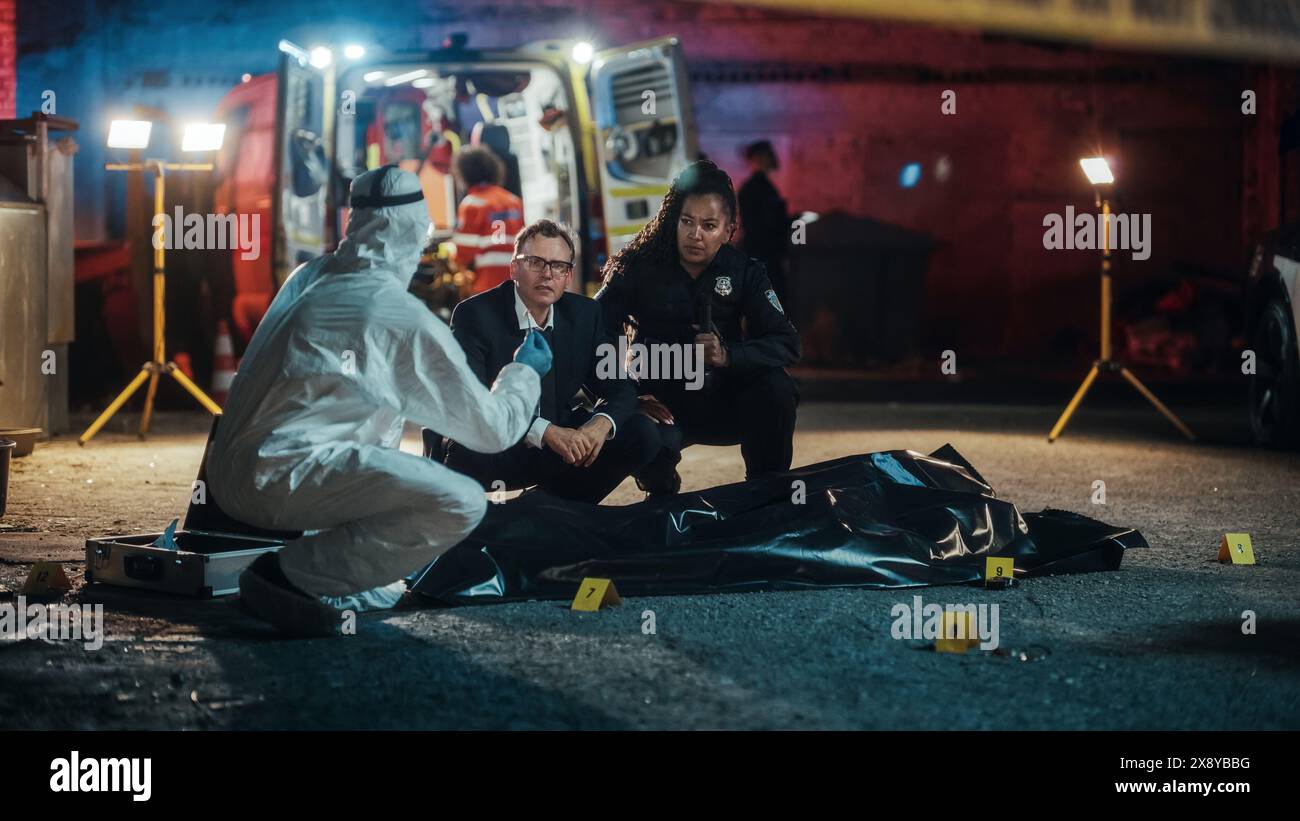 Crime Scene Investigation Unit Gathering Evidence After. Senior ...