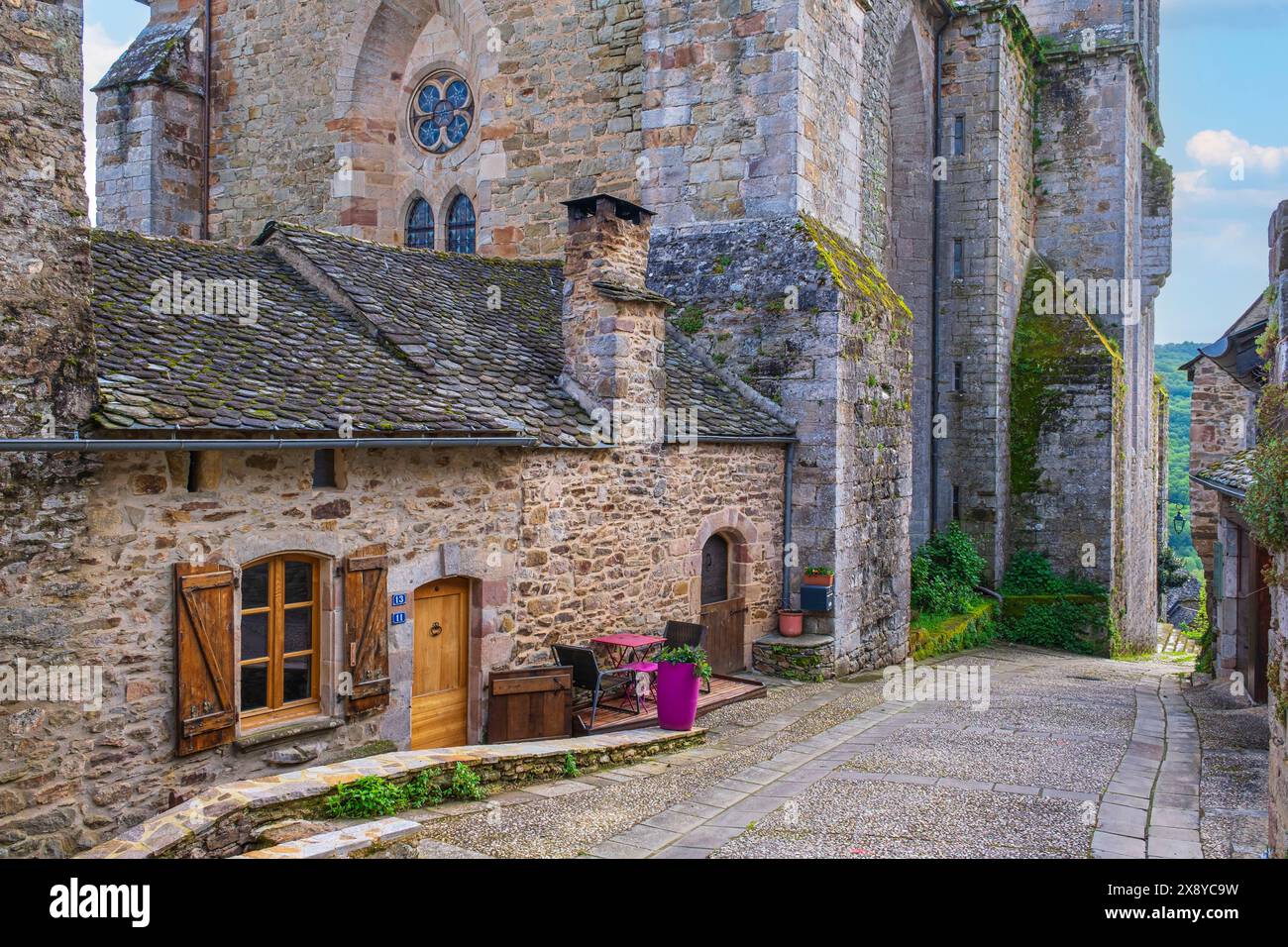 France, Aveyron, Najac, medieval village labeled Les Plus Beaux ...