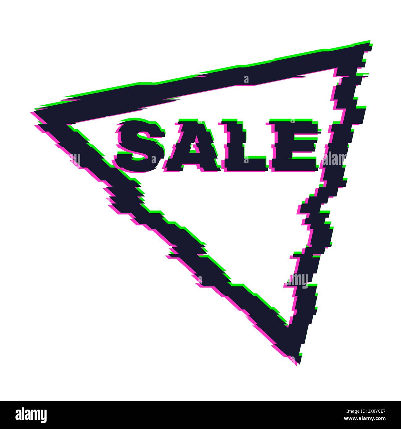 Distorted glitch sale banner with error effect on the edges and in text ...