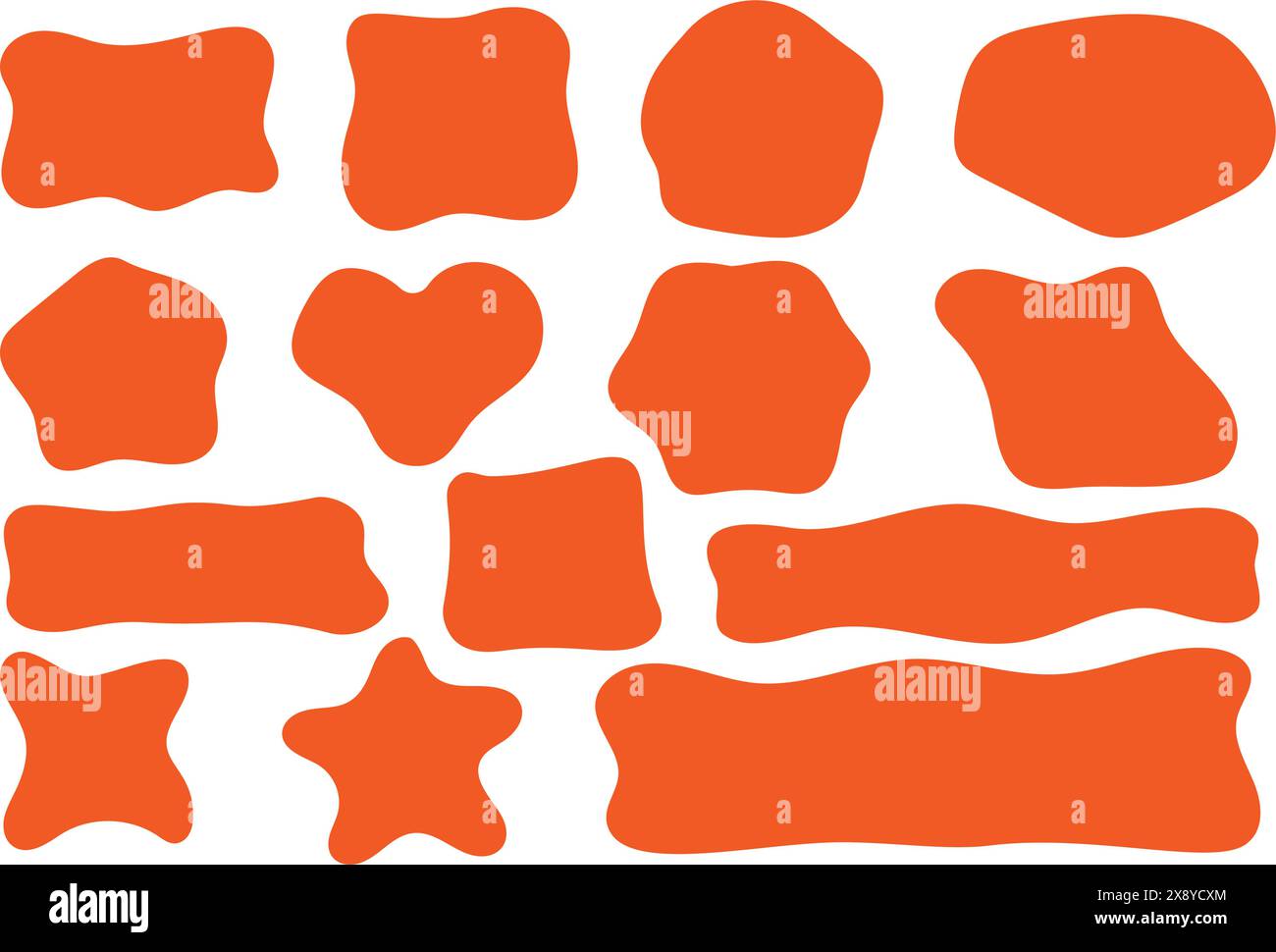 Organic flat blobs. Irregular fluid bubbles. Abstract liquid shapes ...