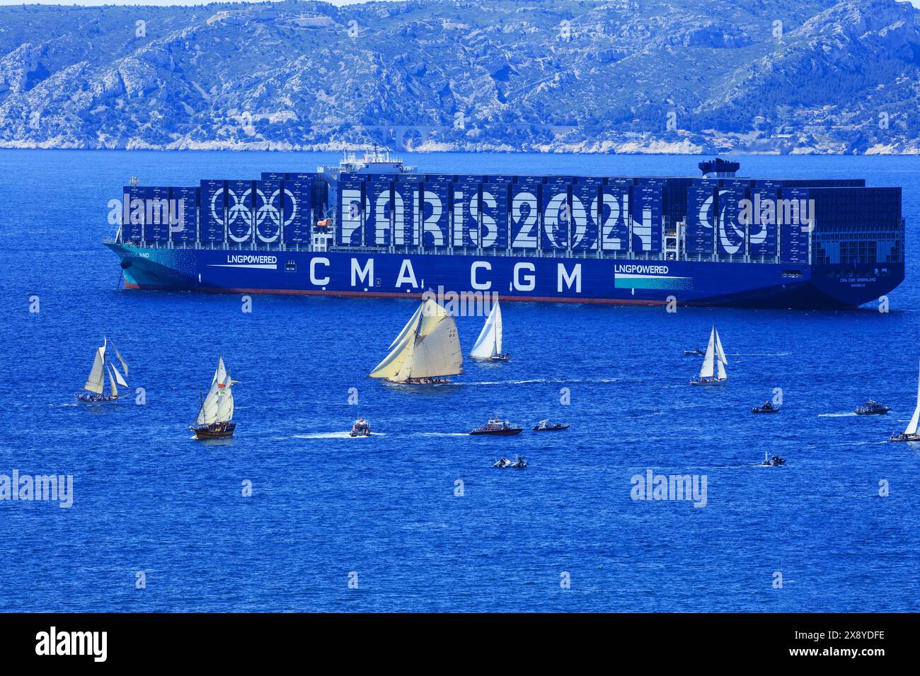 France, Bouches du Rhone, Marseille, 2024 Summer Olympics, CMA CGM ...