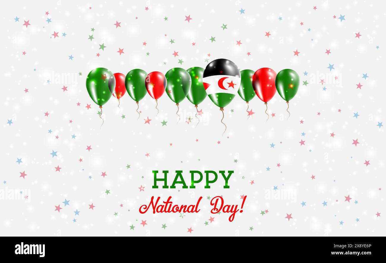 Western Sahara Independence Day Sparkling Patriotic Poster. Row of ...