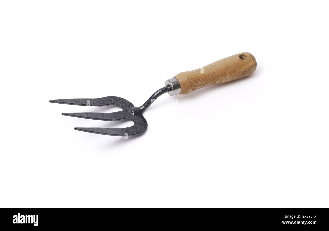 Gardening hand fork isolated on white background, gardening supplies ...