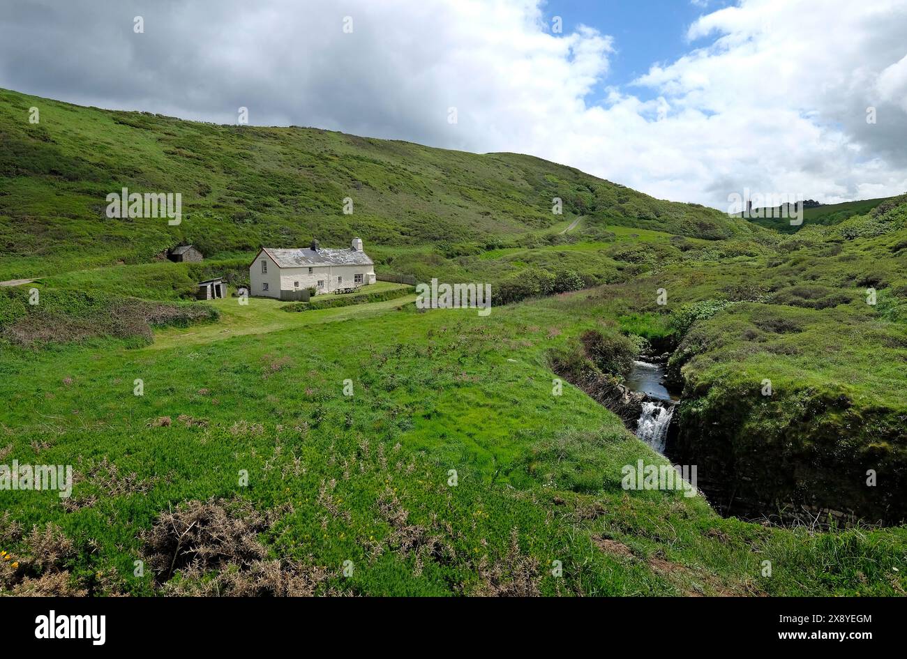 hartland abbey cottage, north devon, england Stock Photo - Alamy
