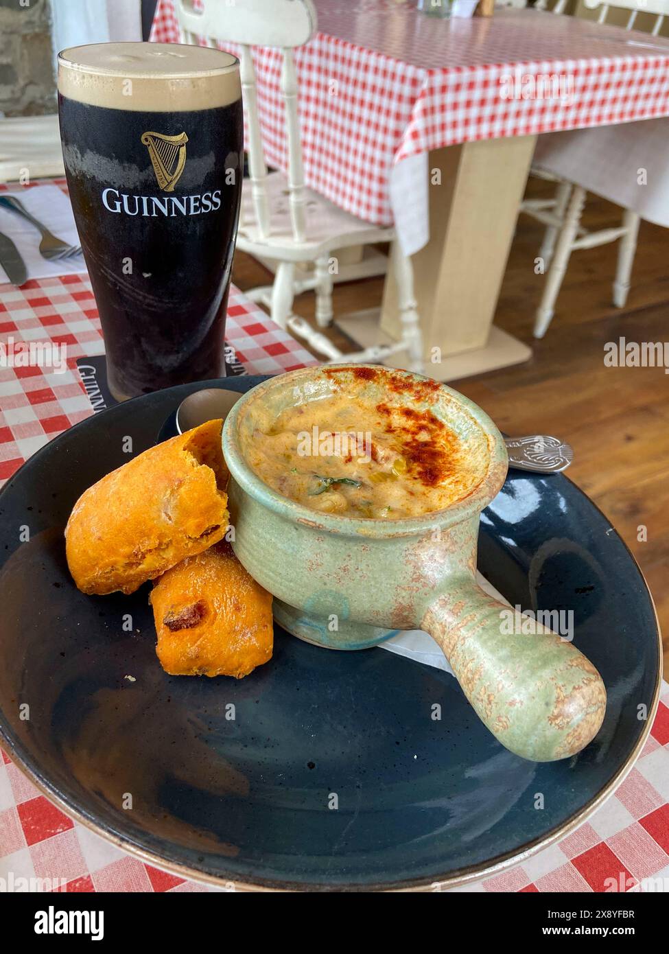 Ireland, County Donegal, Ballyliffin, Nancy's Barn, seafood chowder and ...