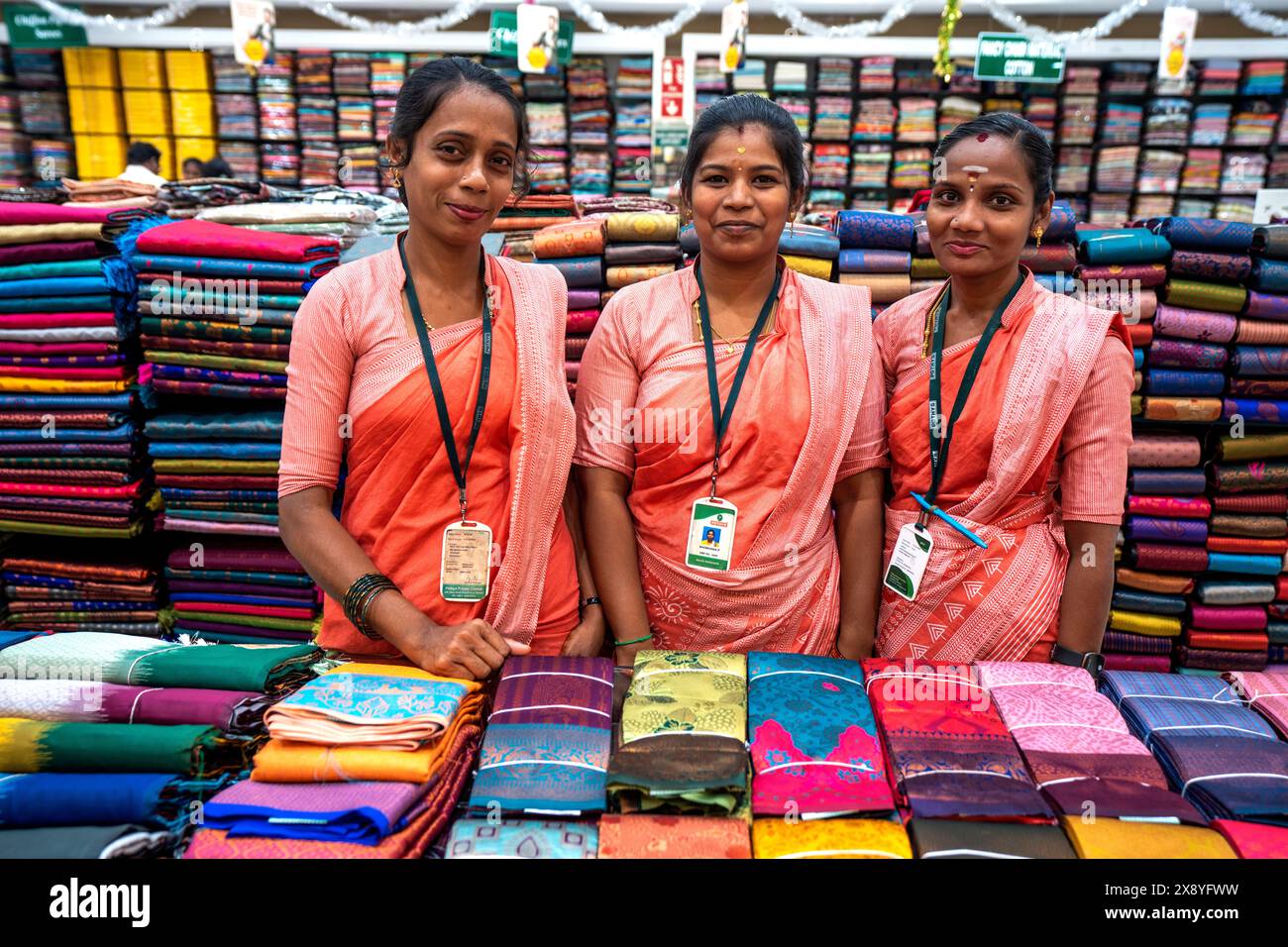 India, Pondichery, textile superstore Pothy's Stock Photo - Alamy