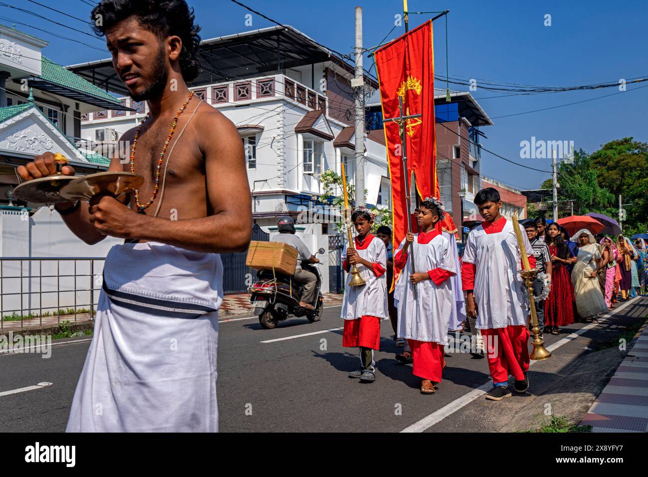 India, Kerala, Kochi, catholic procession of St Sebastian Stock Photo ...