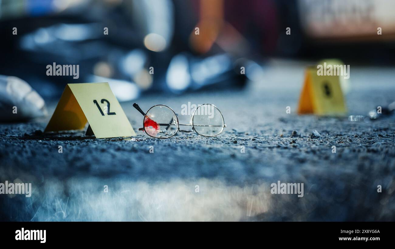 A Ground Level Shot of Evidence on a Crime Scene Investigated by ...