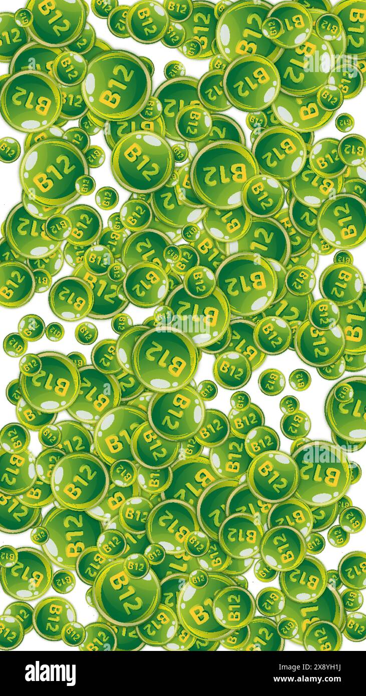 Vitamin B12 messy round pills. Beauty treatment and nutrition skin care ...