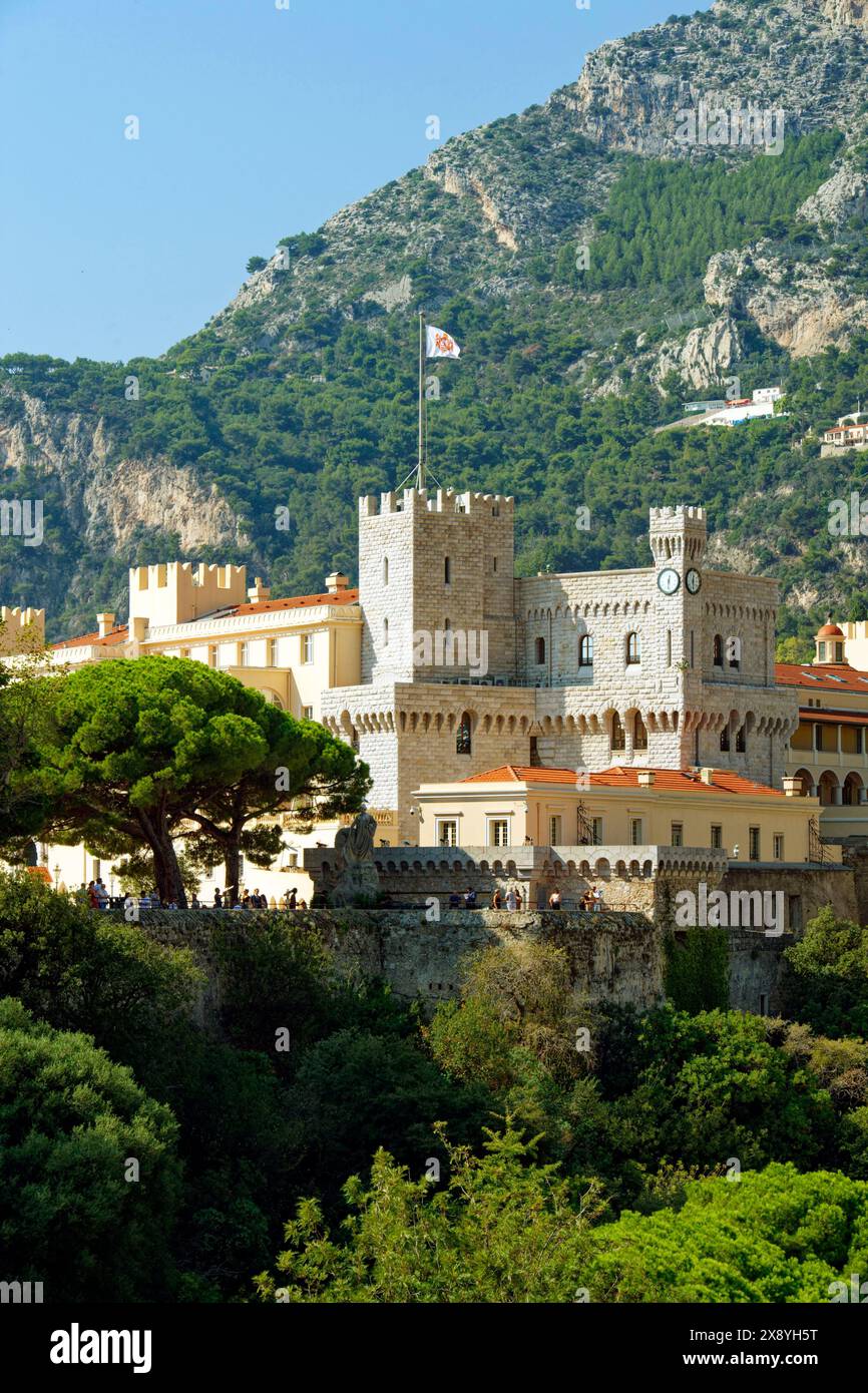 Principality of Monaco, Monaco, the Rock (le Rocher) with the ramparts ...