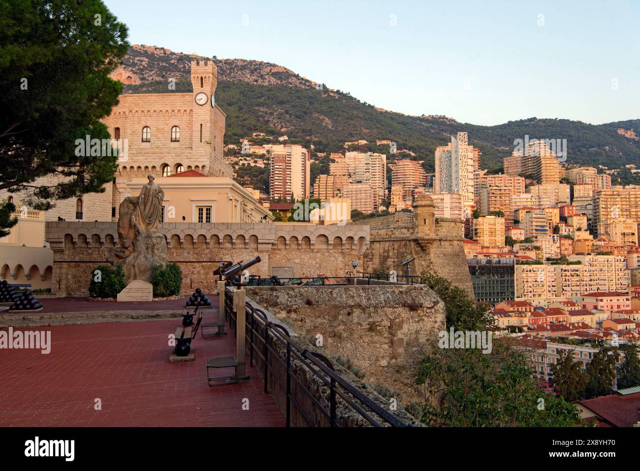 Principality of Monaco, Monaco, the Rock (le Rocher) and the ramparts ...
