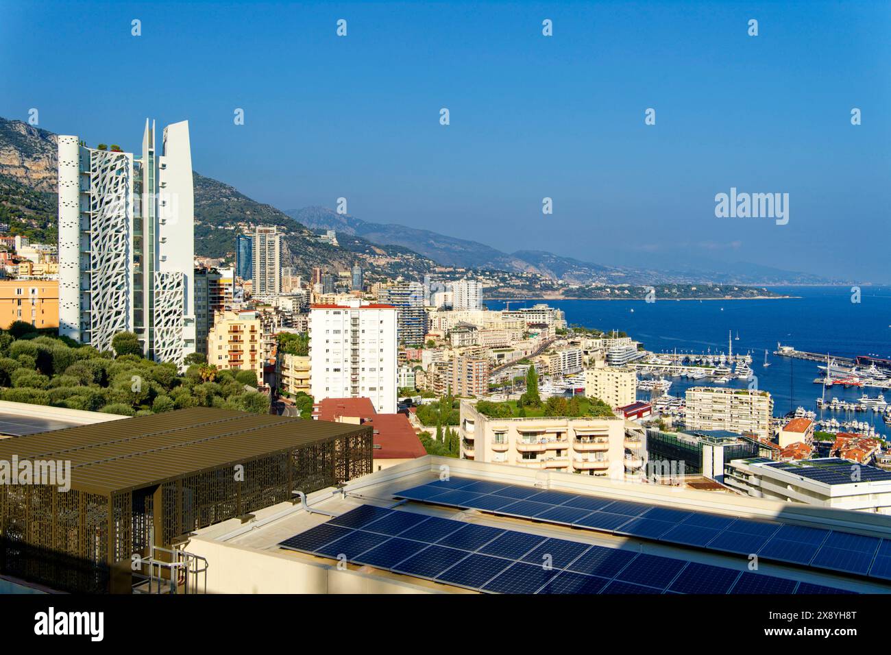 Principality of Monaco, Monaco, Monte Carlo view from the old town over ...