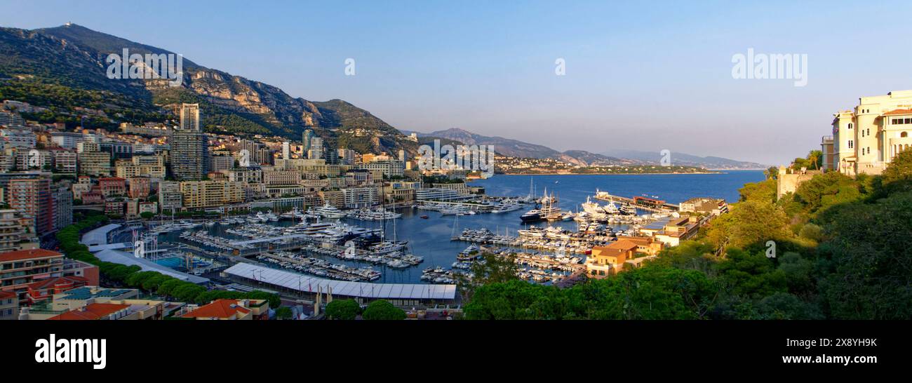 Principality of Monaco, Monaco, Monte Carlo view from the old town over ...