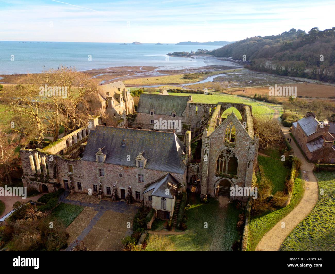 France, Cotes d'Armor, stop on the Way of St James, Paimpol, Beauport ...