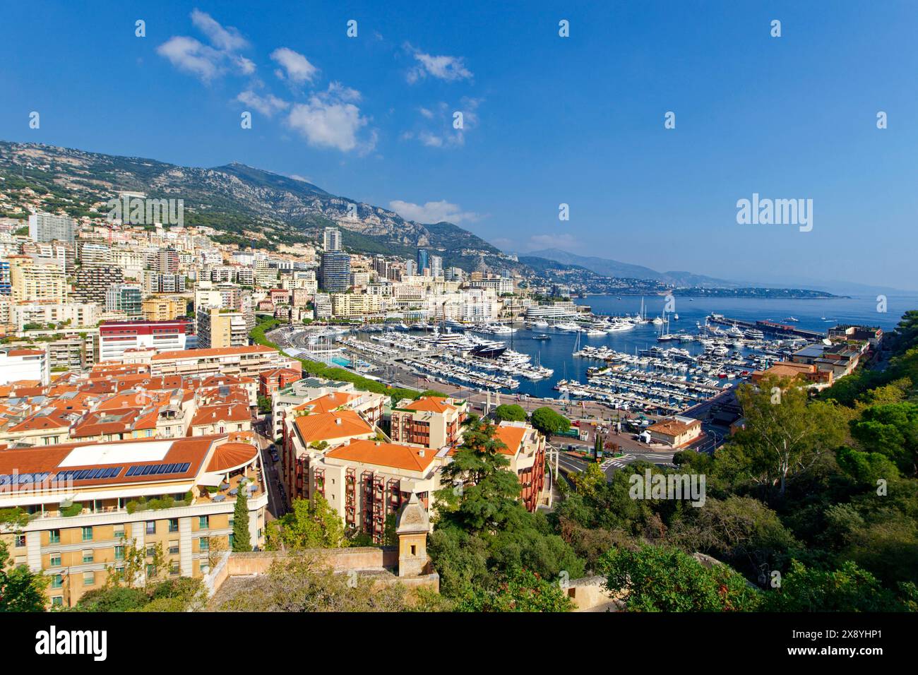 Principality of Monaco, Monaco, Monte Carlo view from the old town over ...