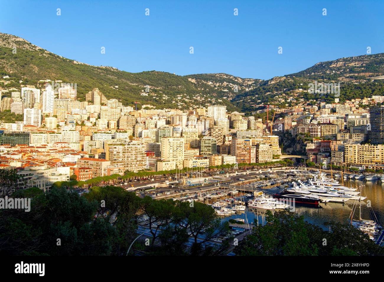 Principality of Monaco, Monaco, Monte Carlo view from the old town over ...