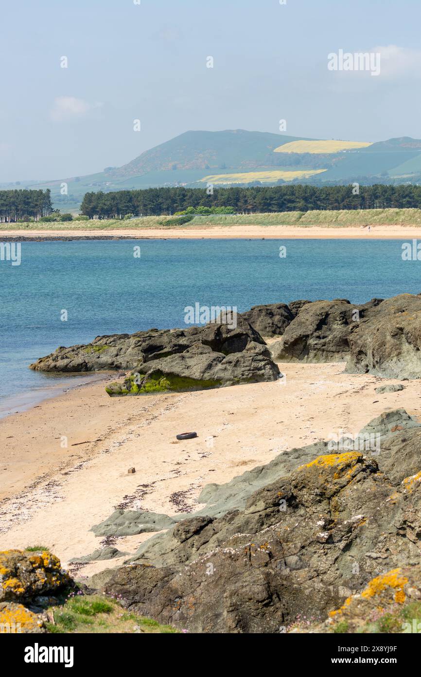 Shell Bay Beach near Elie with Largo Law Hill in the background Stock ...