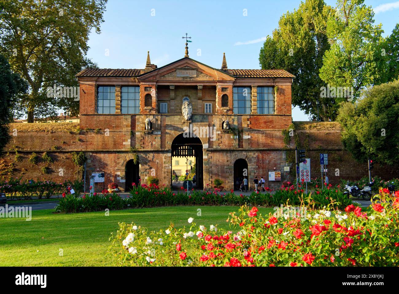 Italy, Tuscany, Lucca, City Walls, Porta San Pietro gate Stock Photo ...