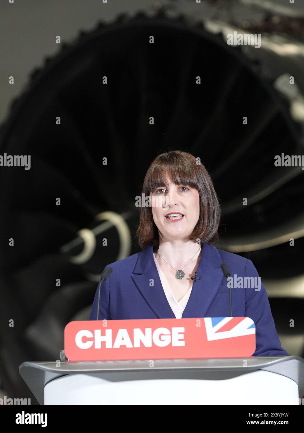 Shadow chancellor Rachel Reeves delivers a speech during a visit to ...