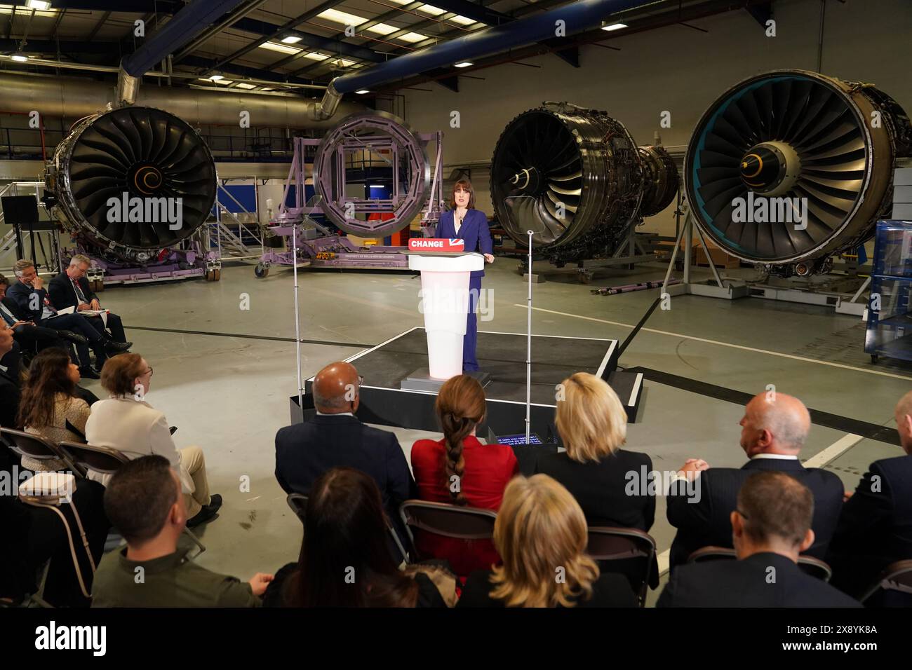 Shadow chancellor Rachel Reeves delivers a speech during a visit to ...
