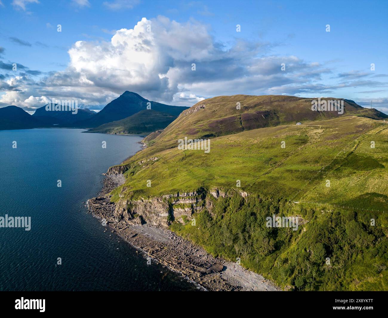 United Kingdom, Scotland, Highlands, Isle of Skye, steep cliff of the ...