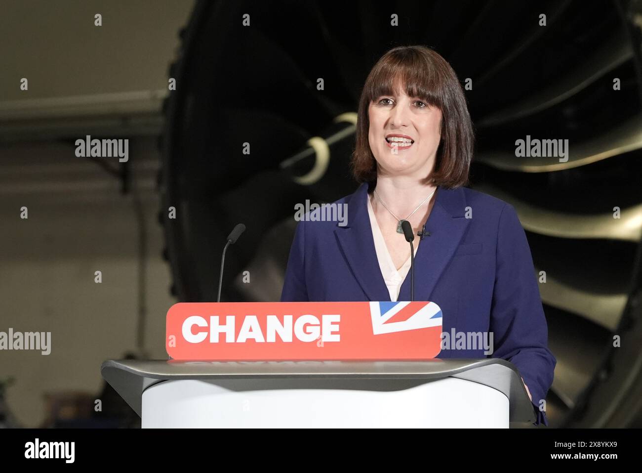 Shadow chancellor Rachel Reeves delivers a speech during a visit to ...