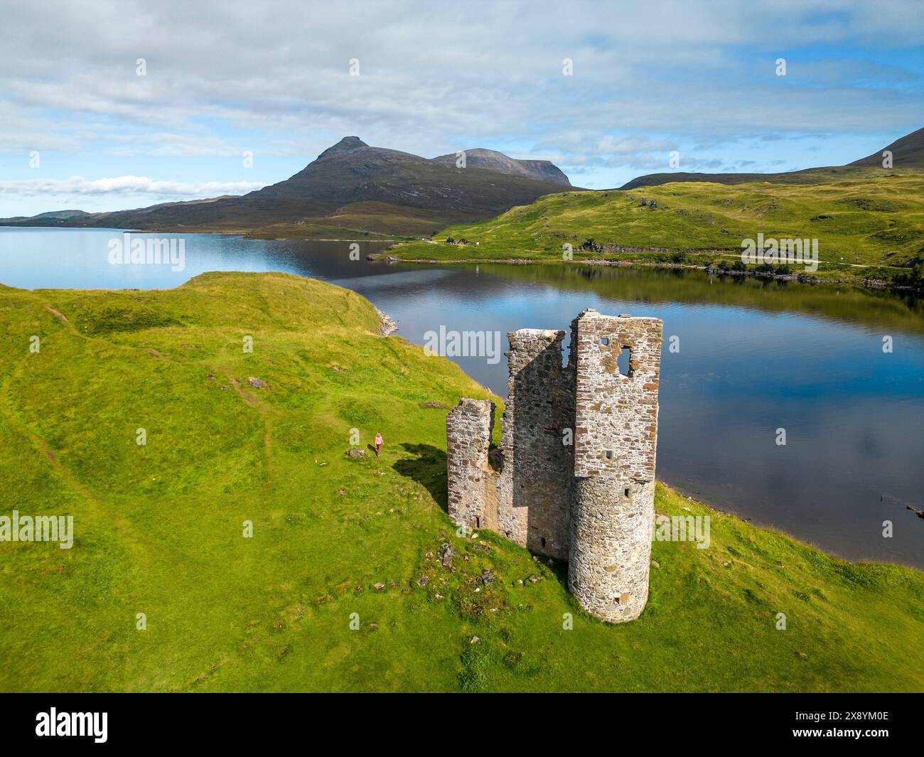 United Kingdom, Scotland, Highlands region, Sutherland, Loch Assynt ...