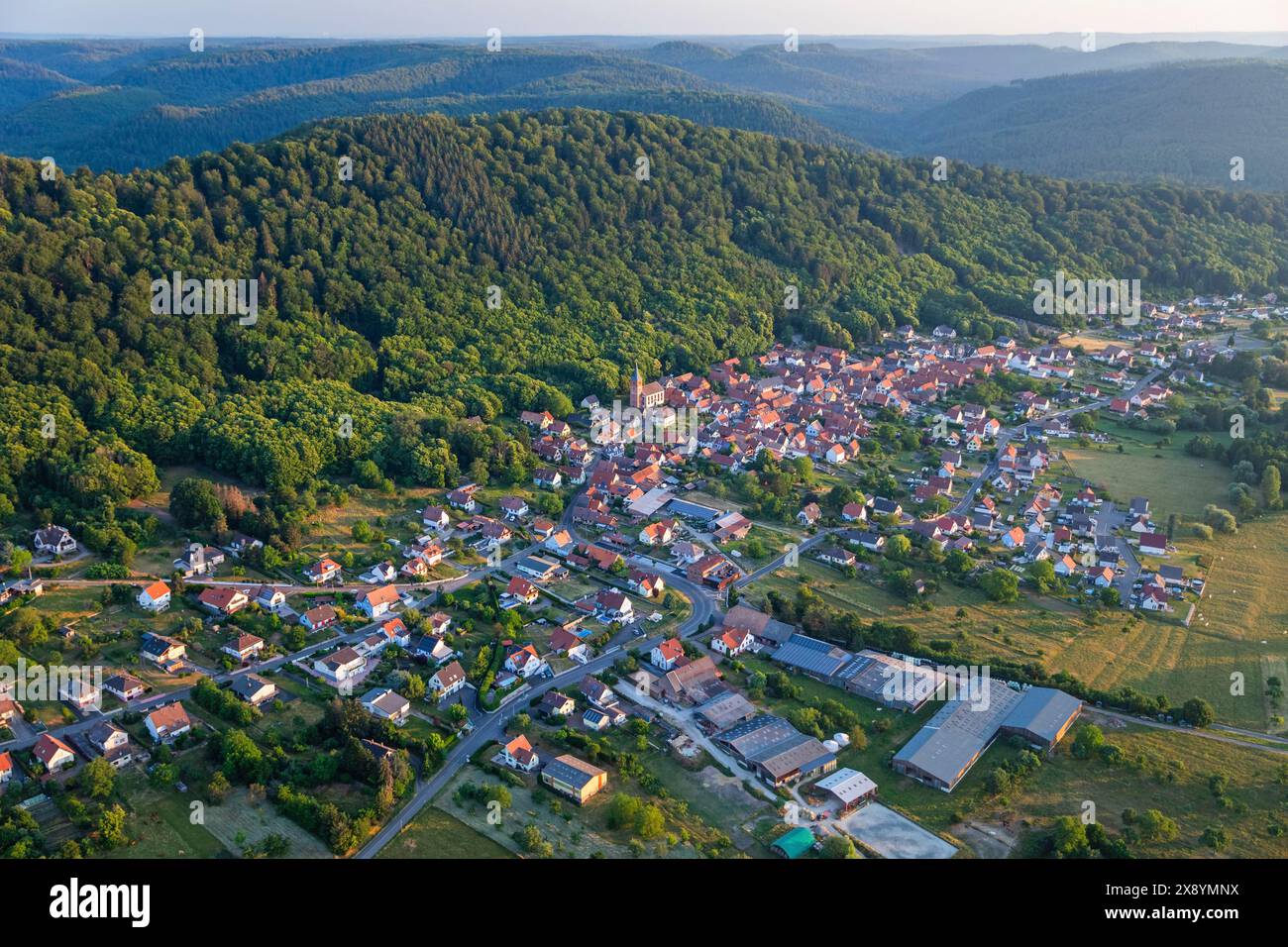 France, Bas-Rhin (67), Ernolsheim-lès-Saverne (aerial view Stock Photo ...