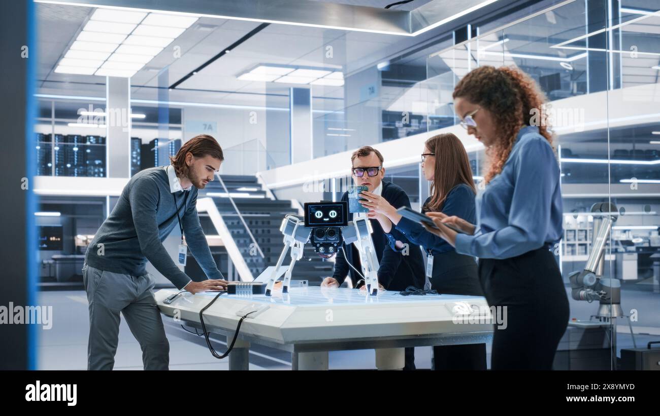 Portrait of Diverse International Team of Industrial Robotics Engineers ...