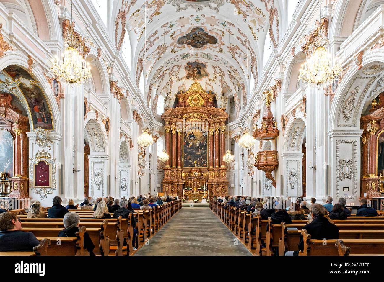 Switzerland, Canton of Lucerne, Lucerne, the Lucerne Jesuit Church ...