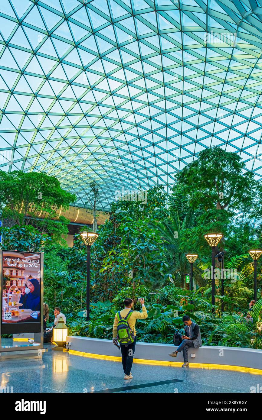 Qatar, Doha, Hamad international airport, The Orchard tropical garden ...
