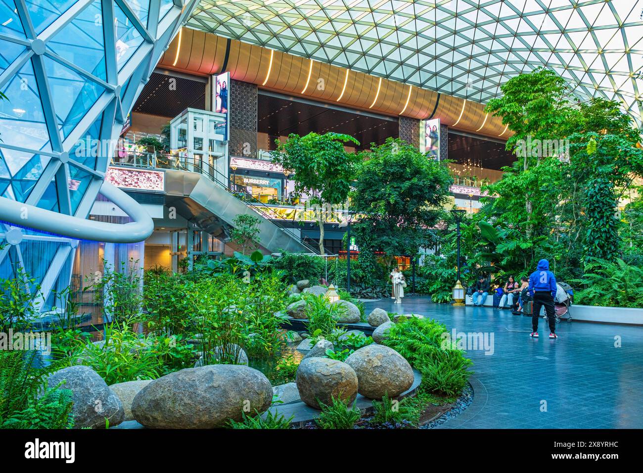 Qatar, Doha, Hamad international airport, The Orchard tropical garden ...