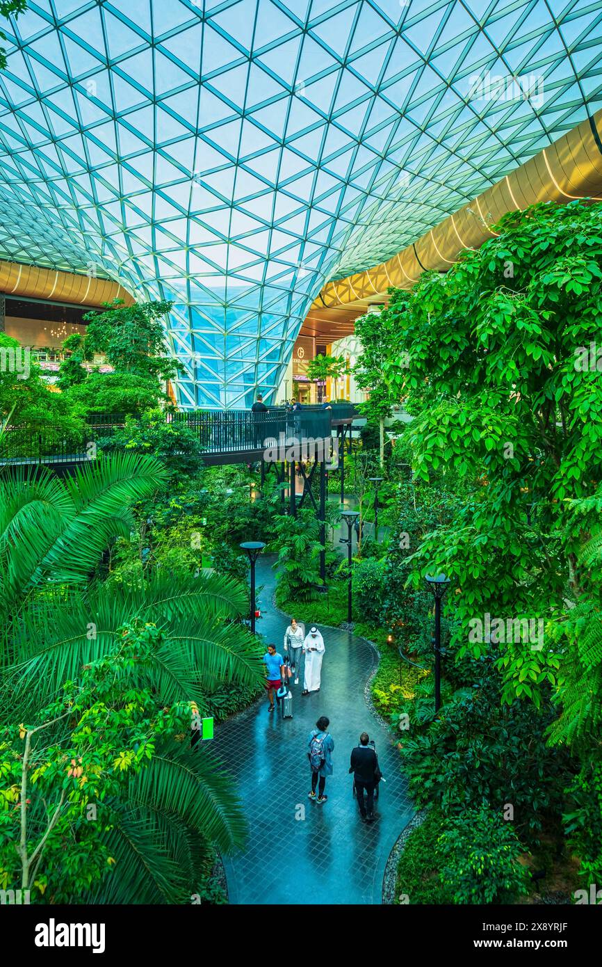 Qatar, Doha, Hamad international airport, The Orchard tropical garden ...