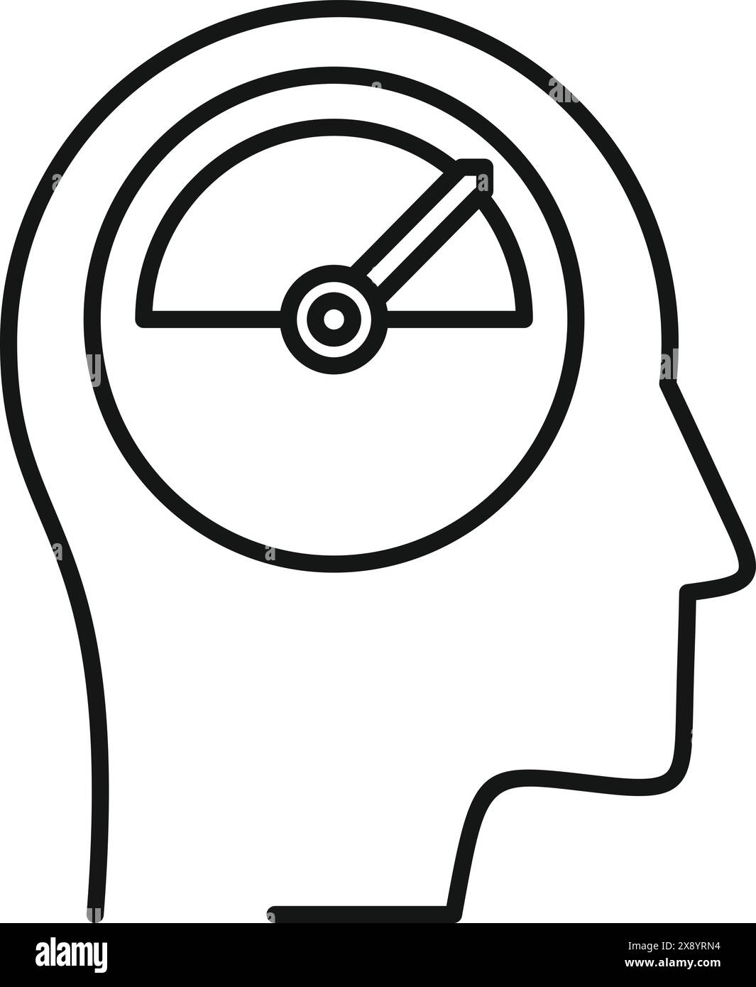 Cognitive mental load concept icon with brain workload pressure stress ...