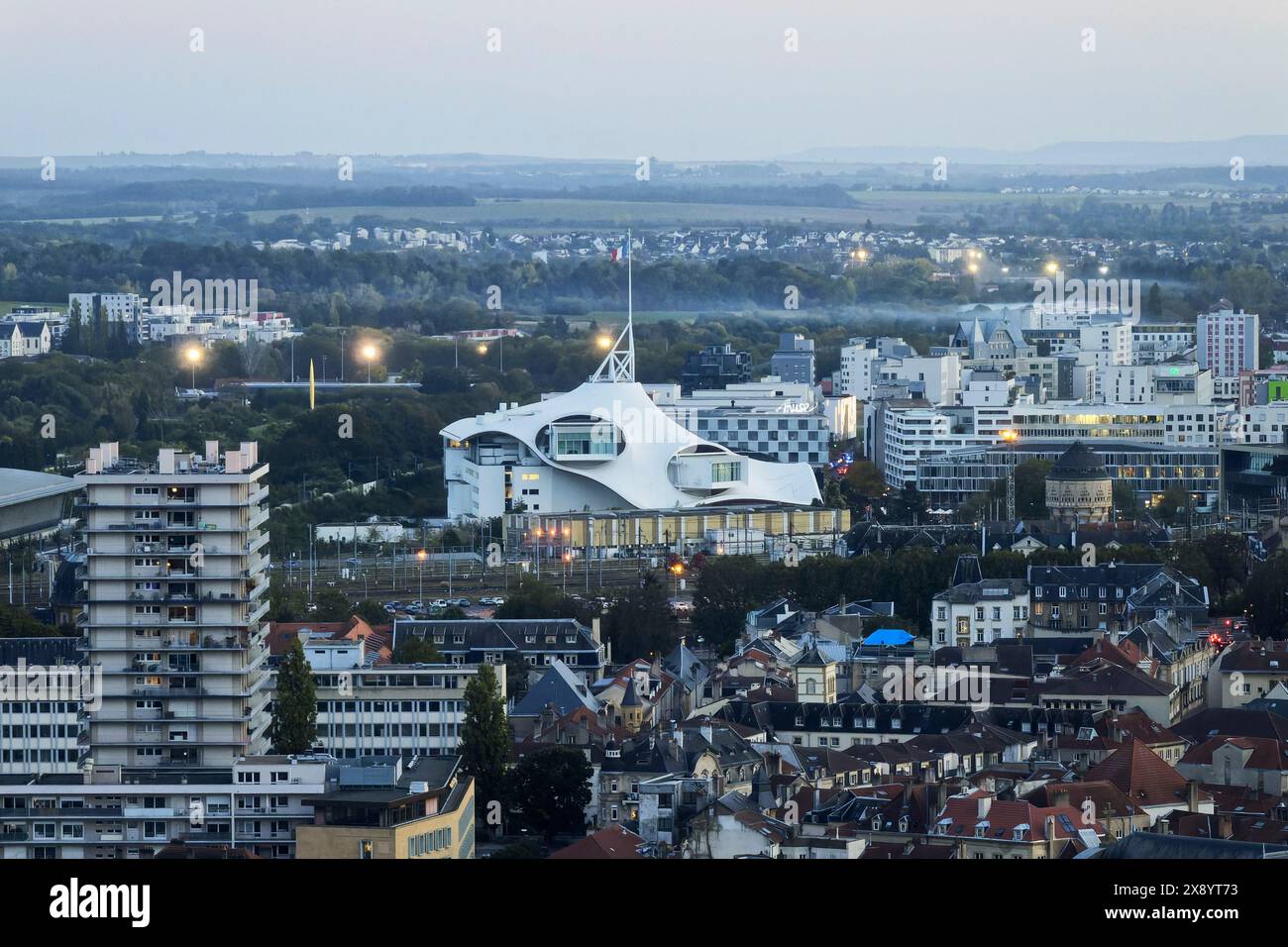 France, Moselle, Metz, Amphitheater district, Center Pompidou-Metz, art ...