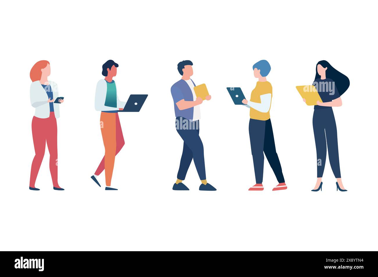 Group of working people isolated on white background. flat illustration ...