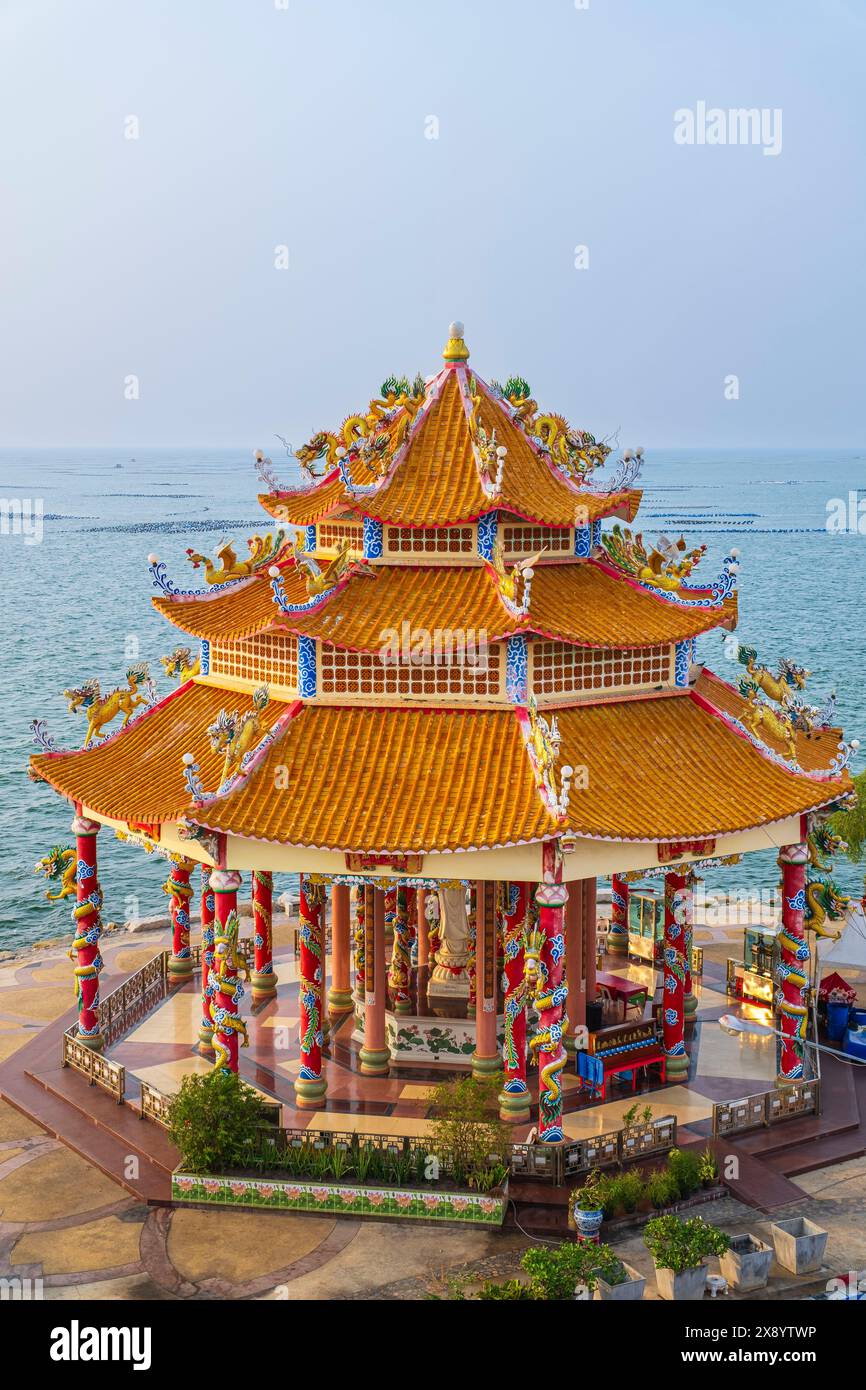 Thailand, Chonburi province, Si Racha, Guan Yin shrine on the small ...