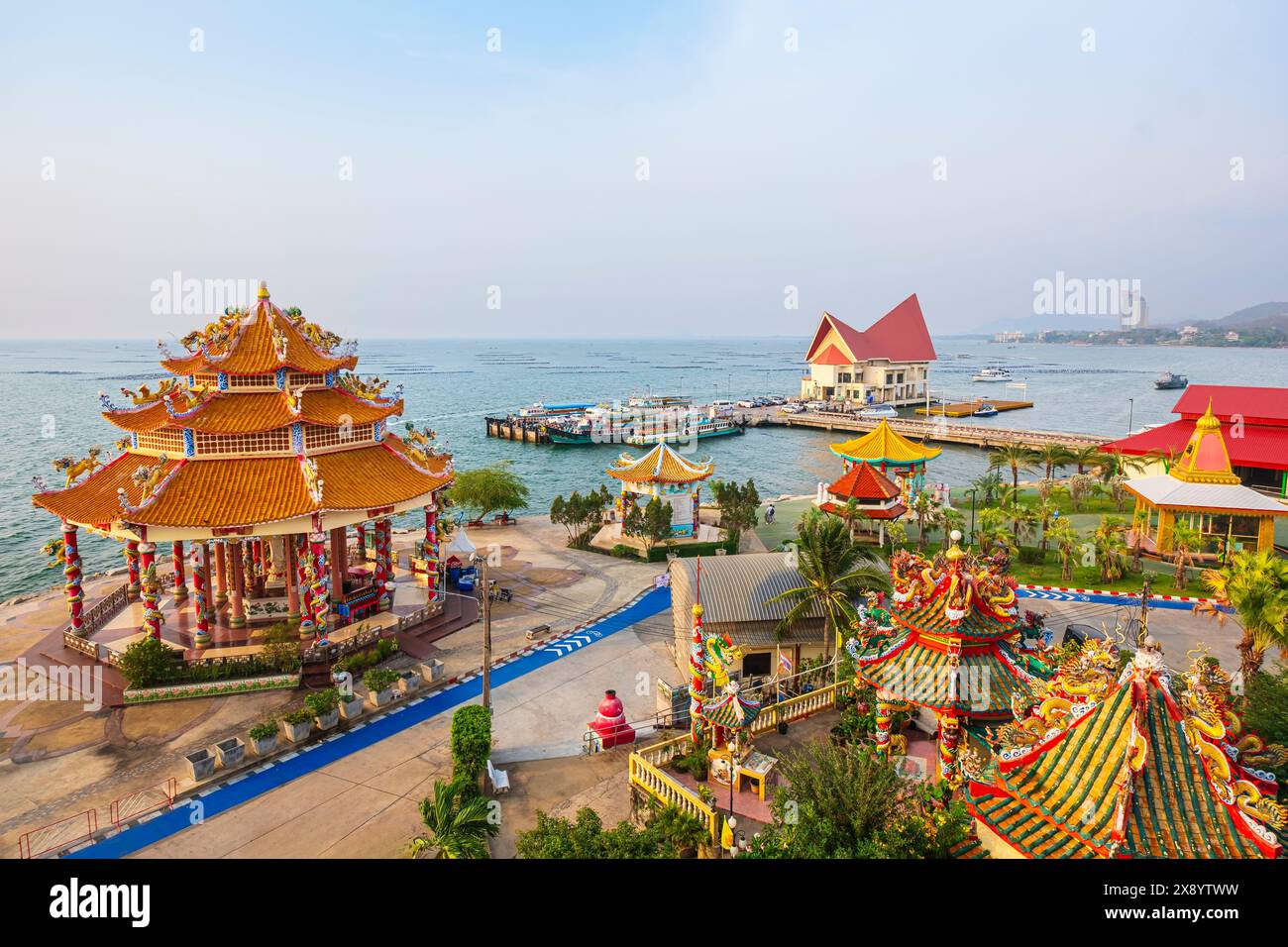 Thailand, Chonburi province, Si Racha, Guan Yin shrine on the small islet of Koh Loi Stock Photo ...