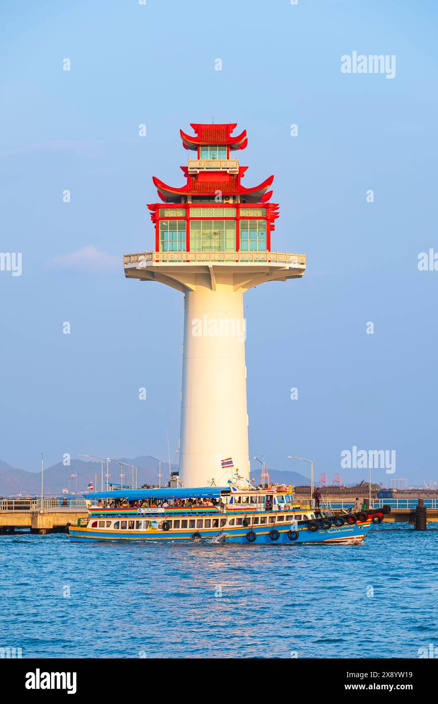 Thailand, Chonburi province, Ko Sichang island, the port and the ...