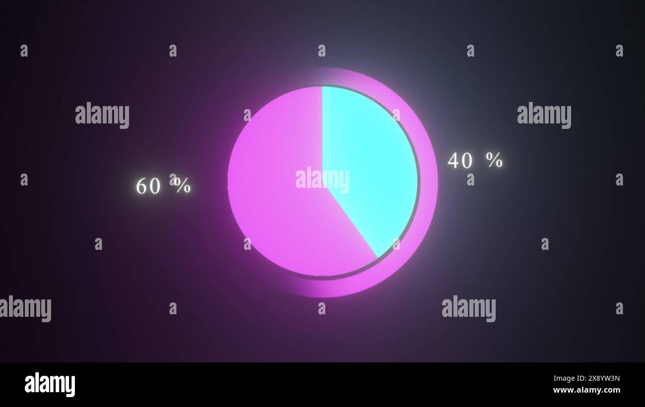 Glow Pie chart. Computer generated 3d render Stock Photo - Alamy