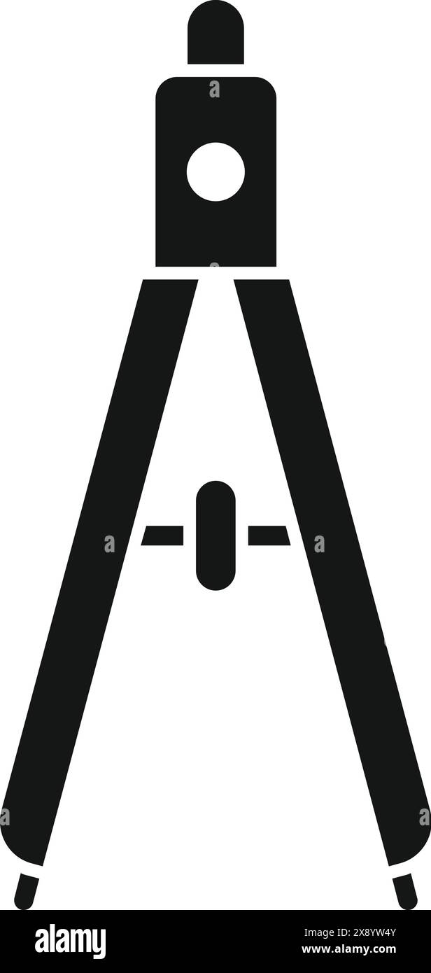 Vector illustration of a drafting compass silhouette, ideal for ...