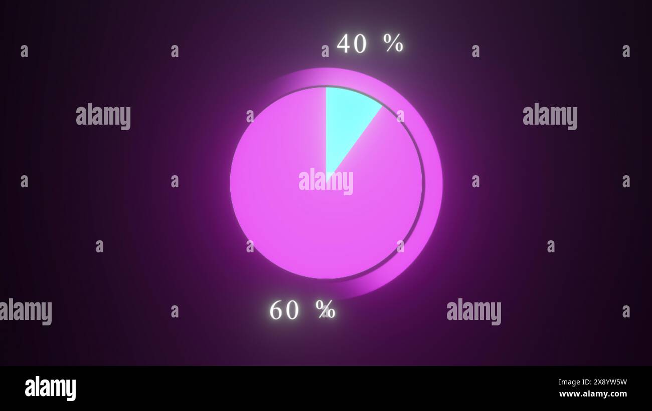 Glow Pie chart. Computer generated 3d render Stock Photo - Alamy