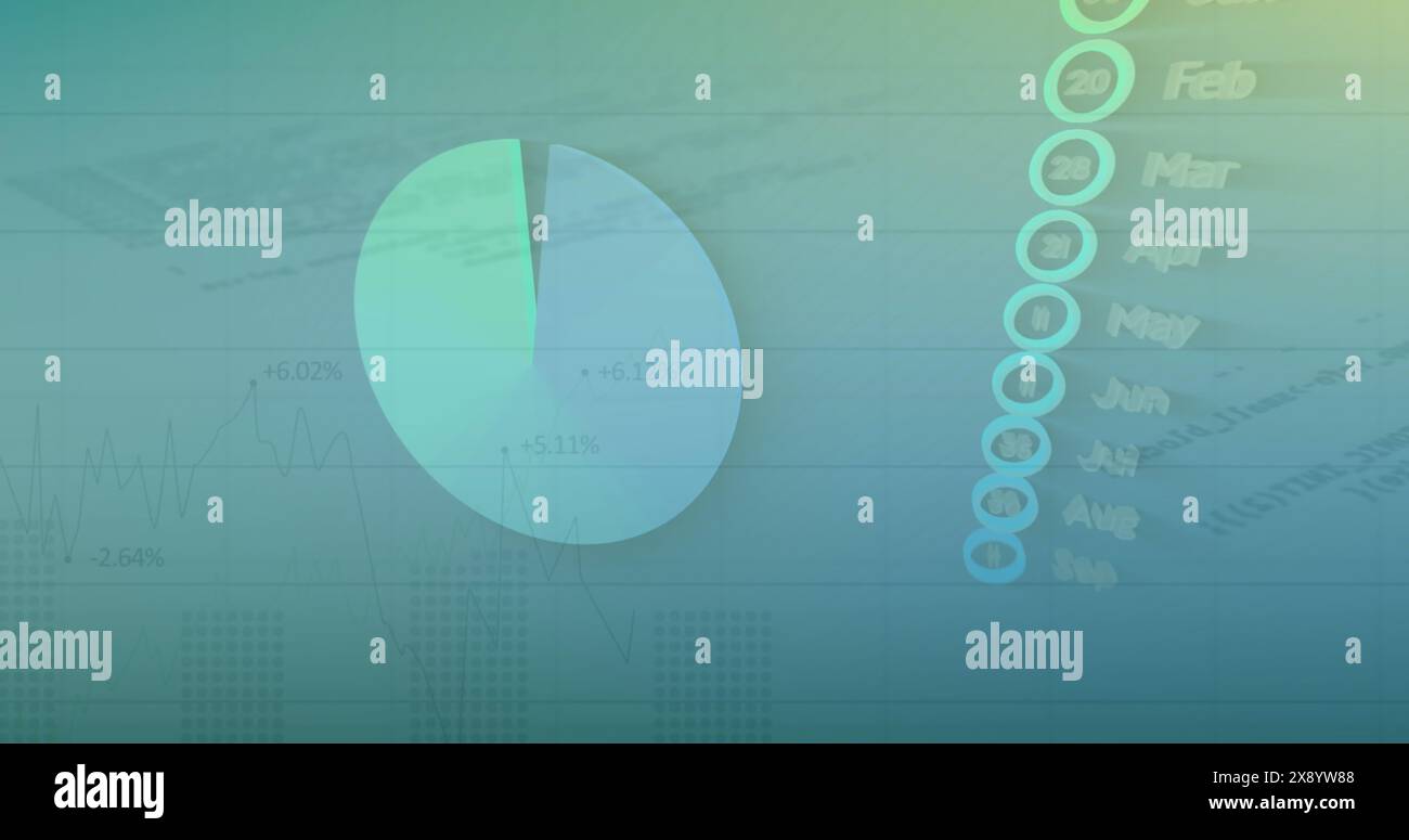 Image Of Statistical Data Processing Against Blue Gradient Background