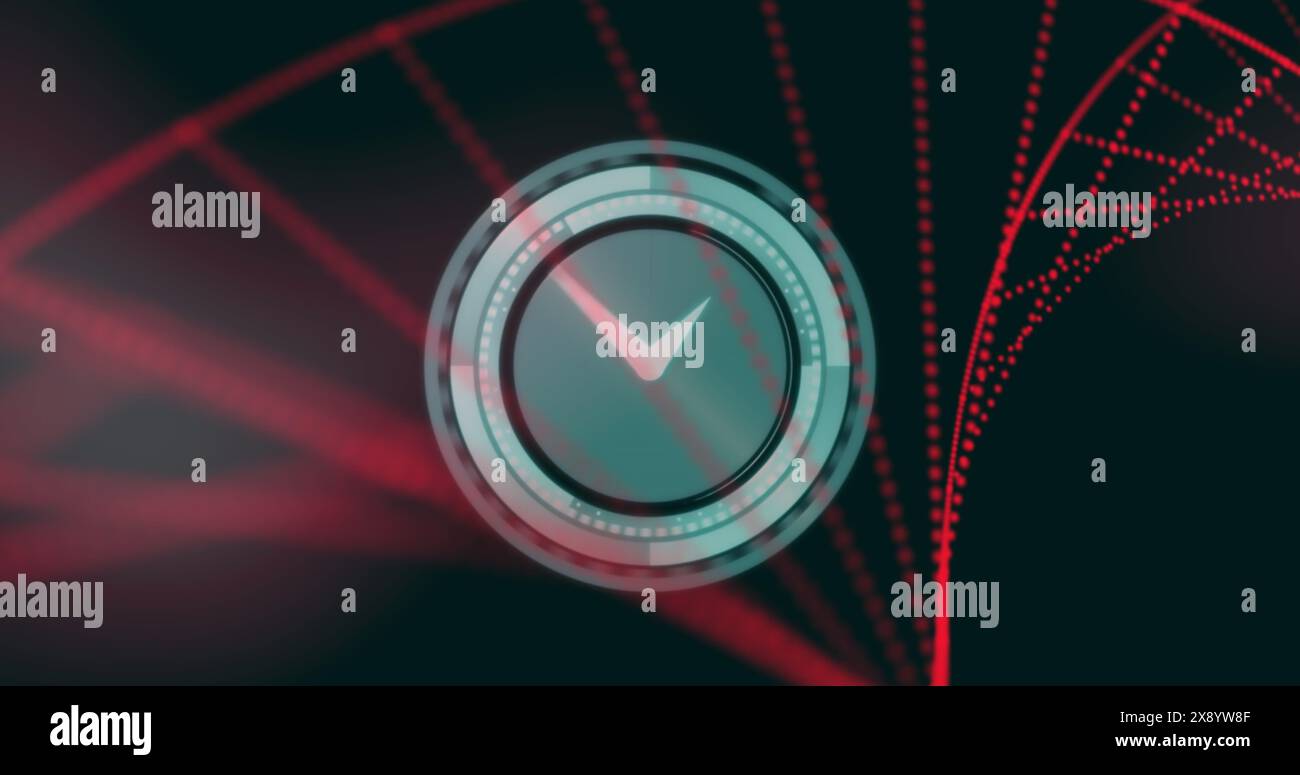 Image of ticking clock over spinning dna structure against black background Stock Photo - Alamy