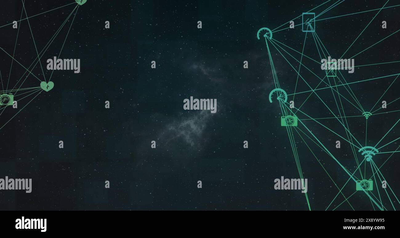 Image of data processing over globes with connections Stock Photo - Alamy