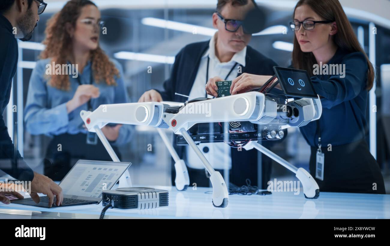 Professional Multicultural Team of Female and Male Engineers Use ...