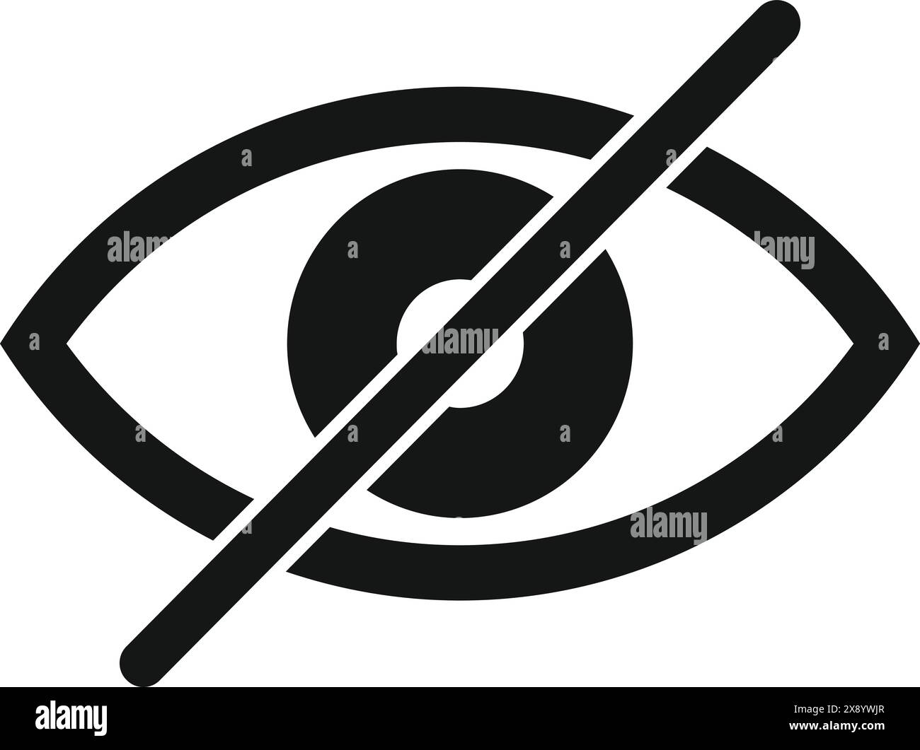 Abstract vector icon symbolizing invisible sight, privacy, security ...