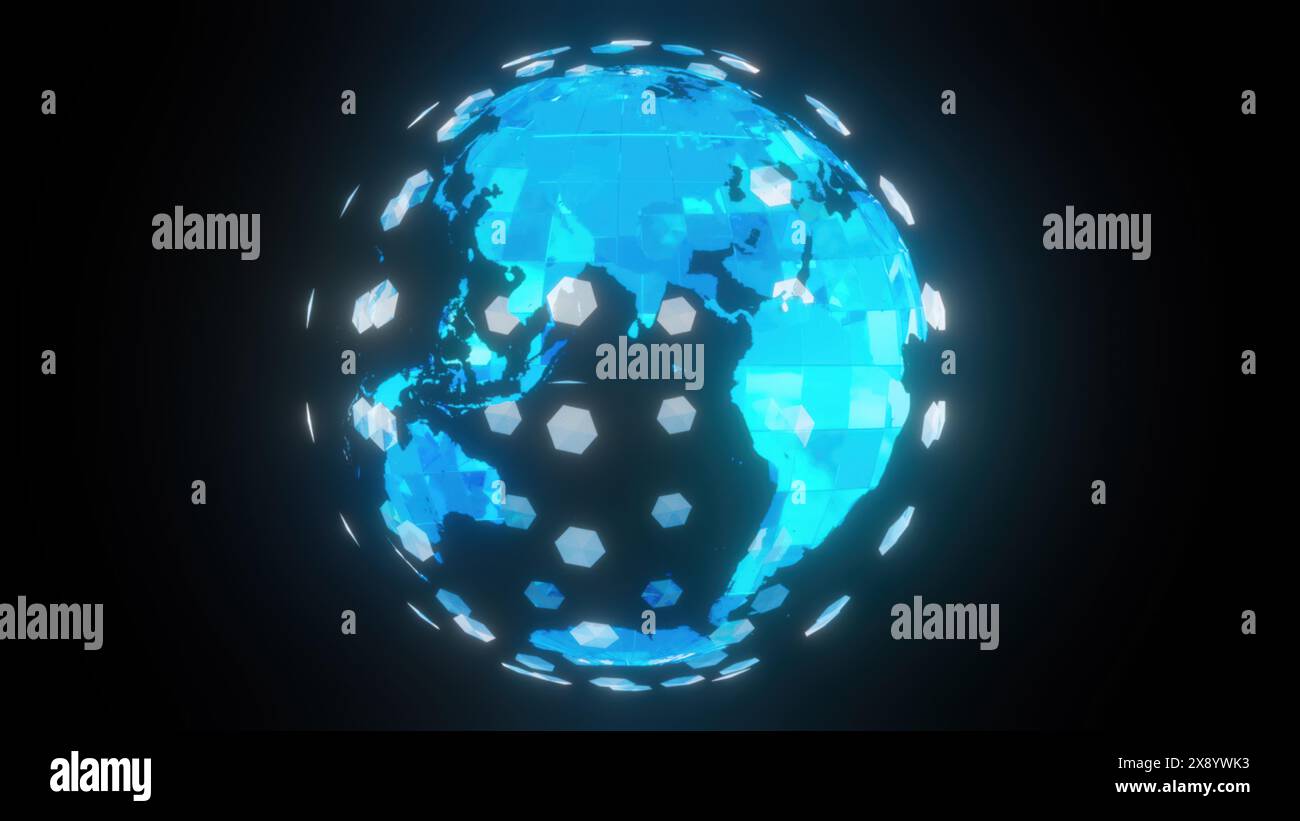 Triangles digital earth. Computer generated 3d render Stock Photo - Alamy